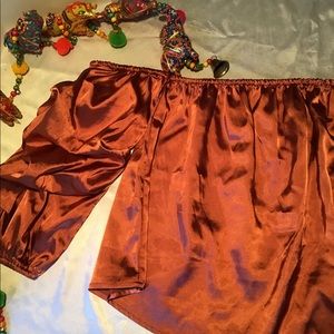 Tops | Bronze Off Shoulder Shirt | Poshmark